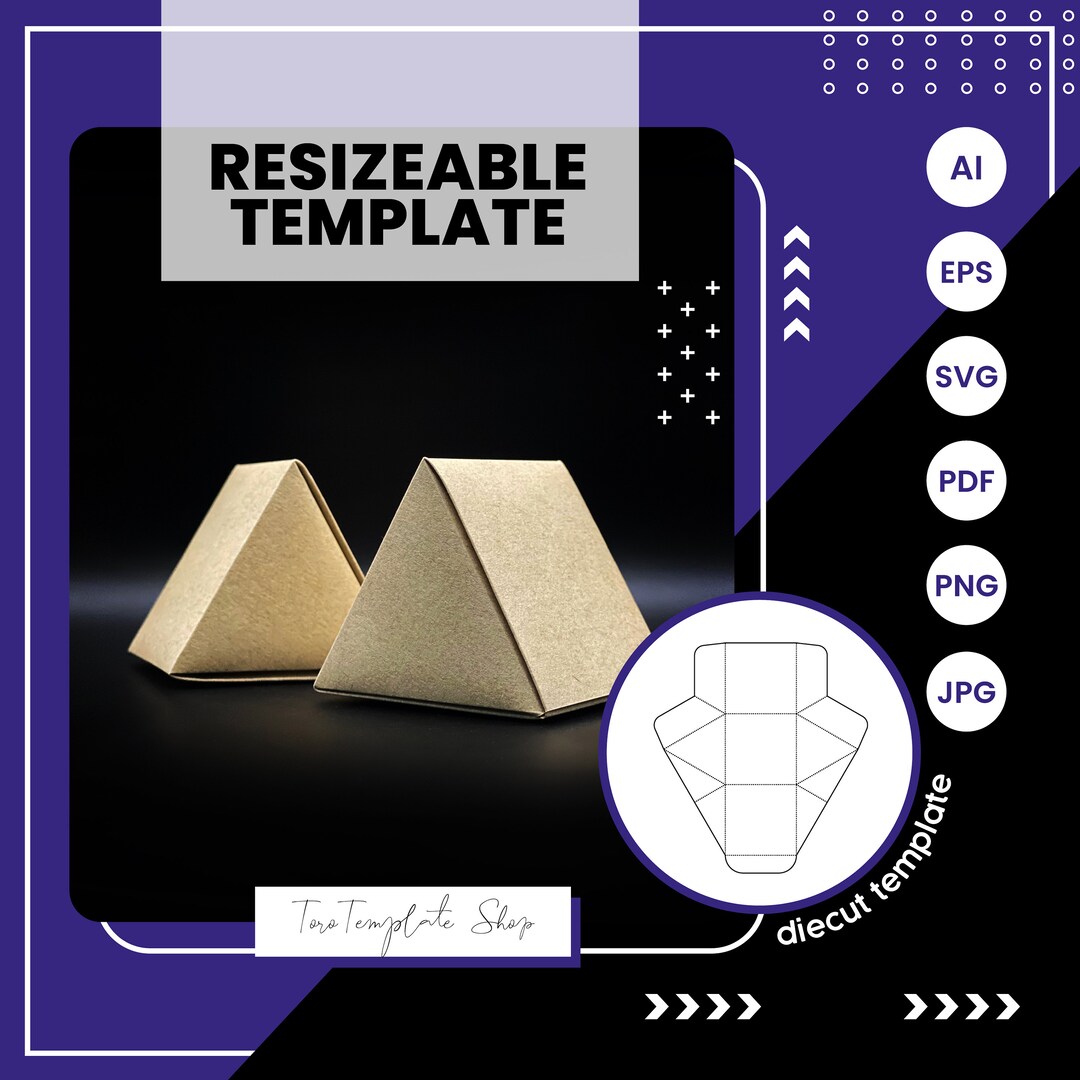 Triangle Box Template, Box Template, Cookies Box Template, Gift Box ...
