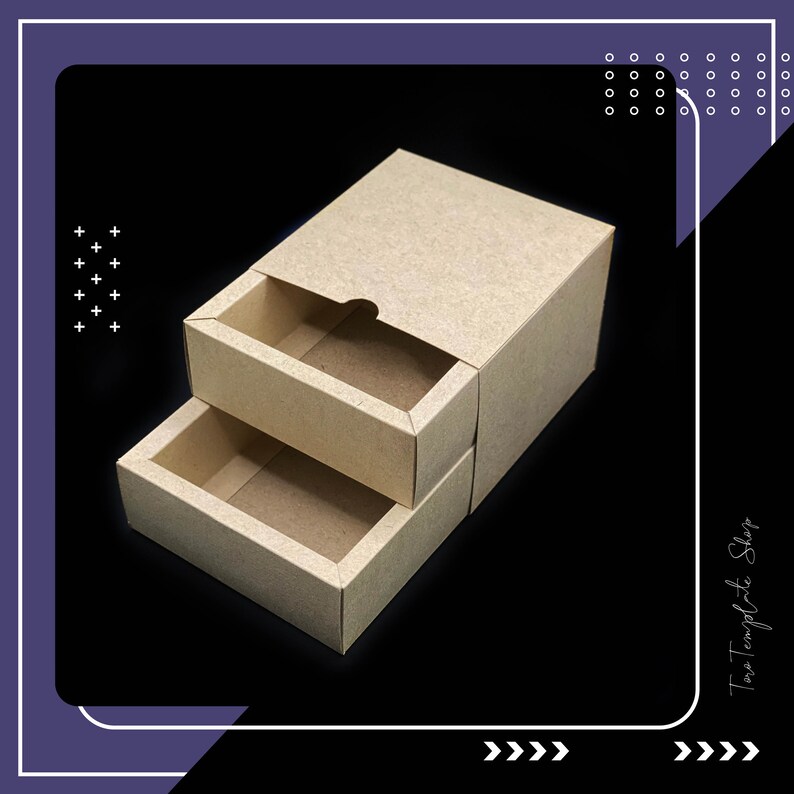 2 Drawer Box Template, Gift Box Template, Candy Box Template ...