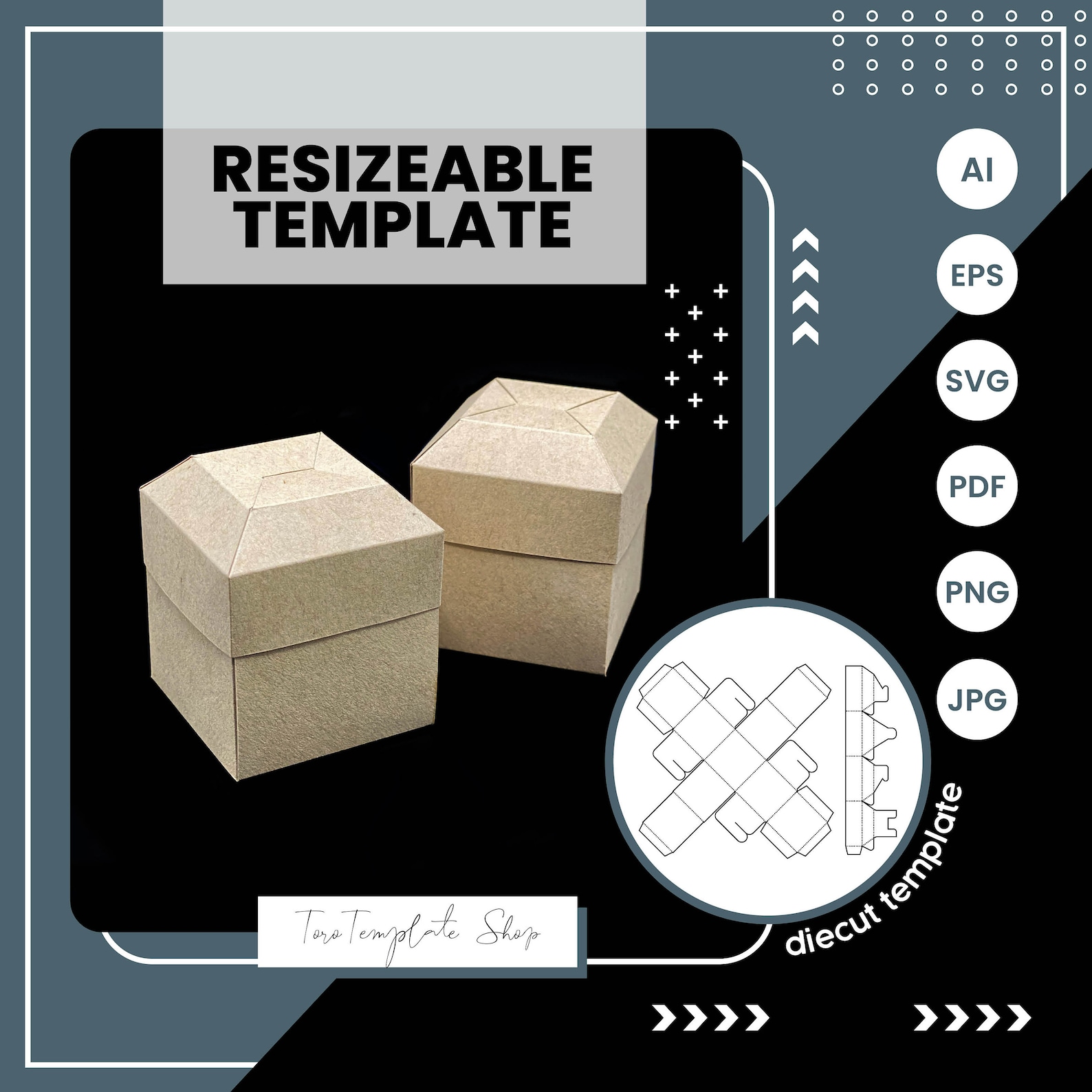 Box With Lid Template, Gift Box Template, Candy Box Template, Cookies ...