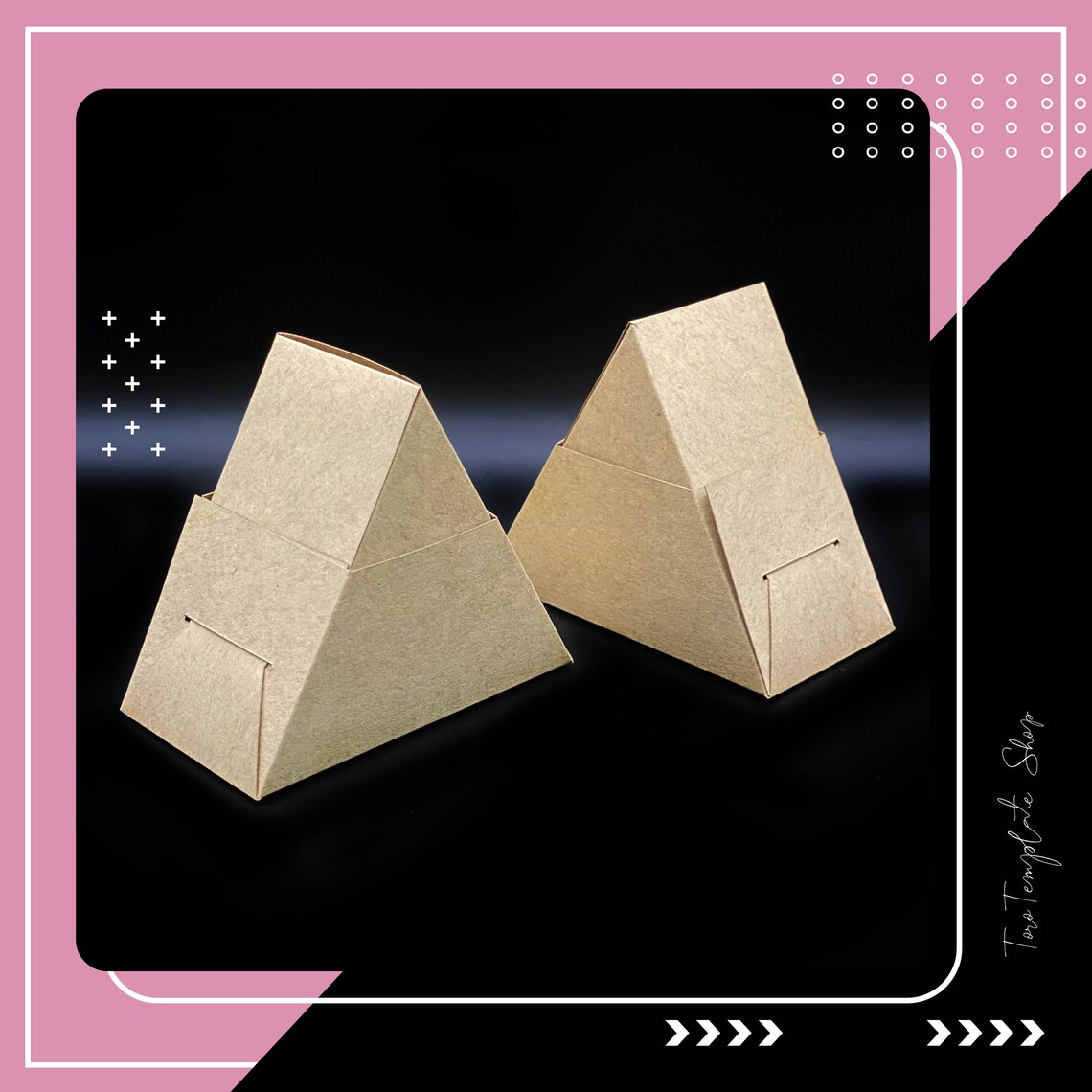 Triangle Box Template Cookies Box Template T Box Etsy