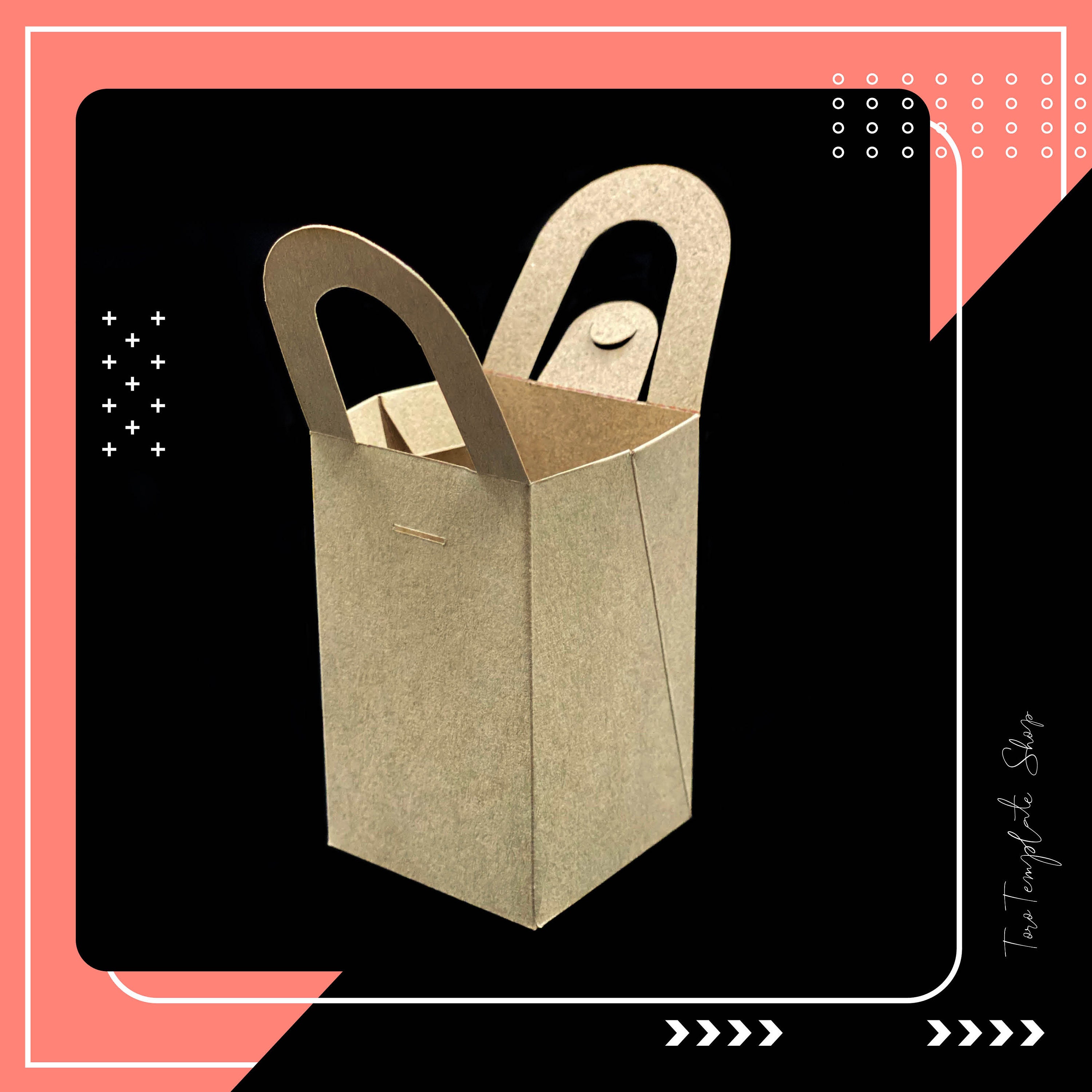 Box With Handle Template, Gift Box Template, Candy Box Template ...