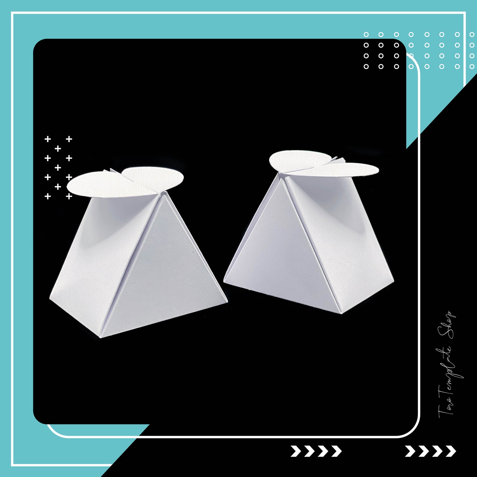 Triangle Box Template, Gift Box Template, Jewelry Box Template, Candy ...