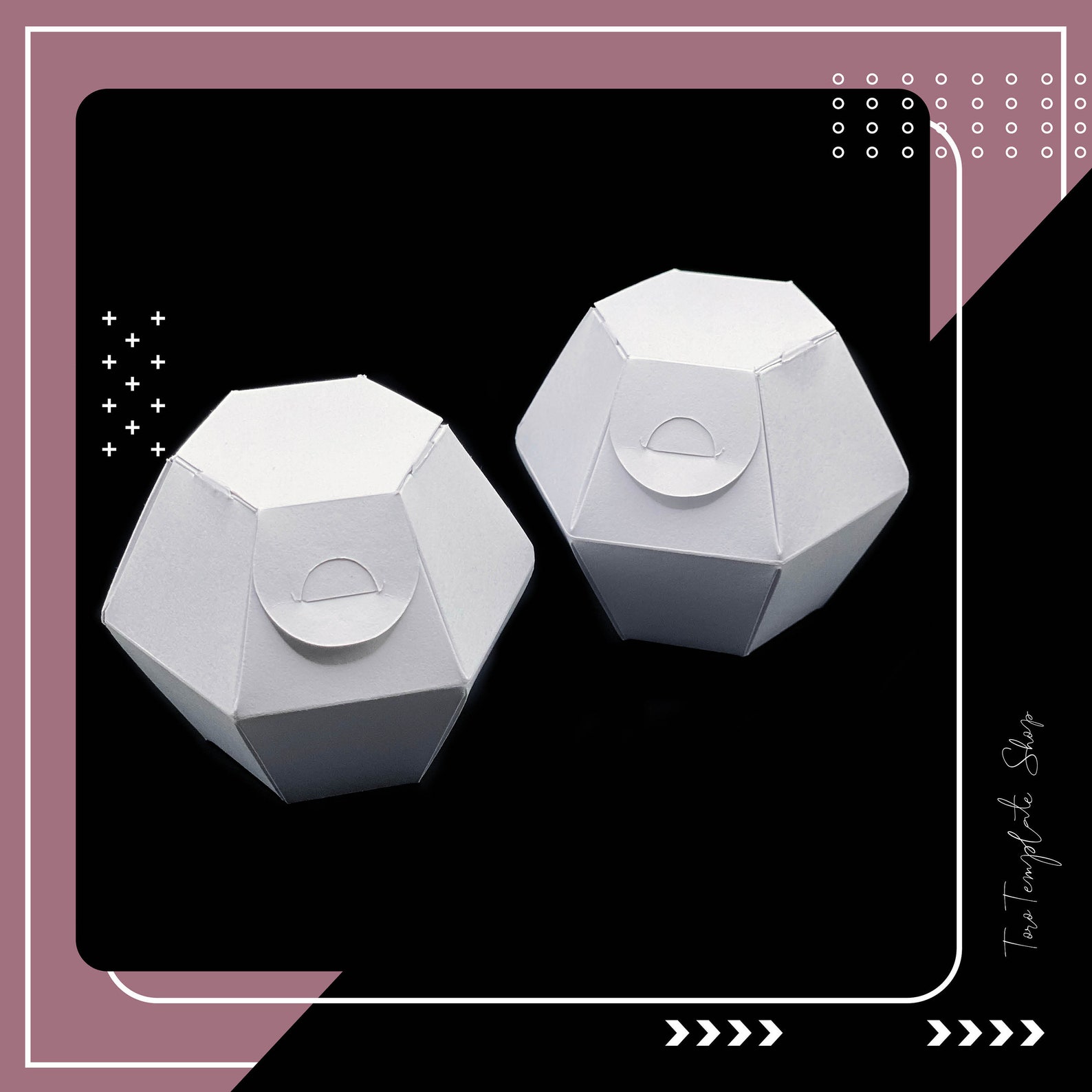 Hexagon Box Template, Gift Box Template, Candy Box Template, Crystal ...