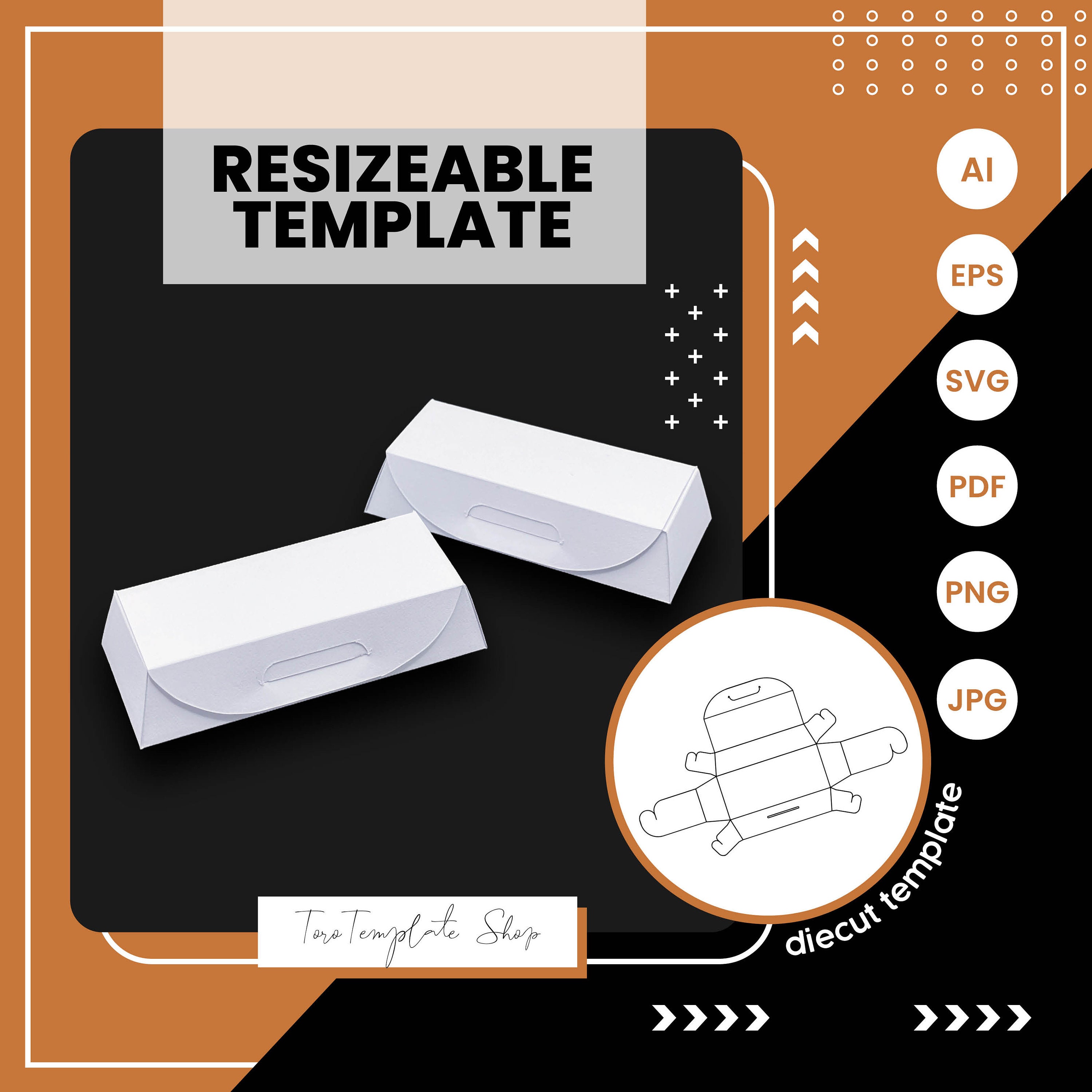 Rhombus Box Template, Gift Box Template, Cookie Box Template ...