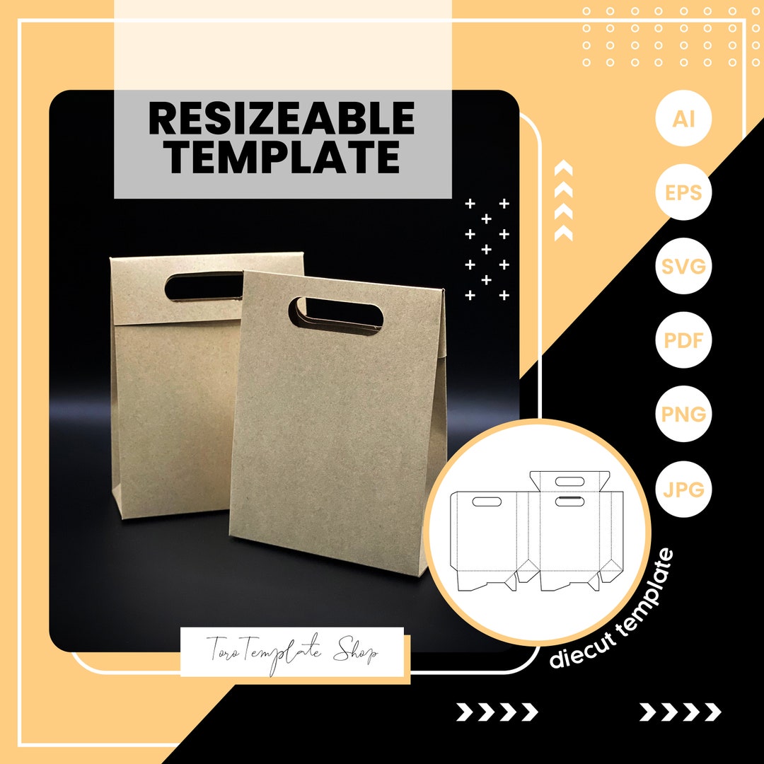 Bag-shaped Box Template, Gift Box Template, Box Template, Candy Box ...