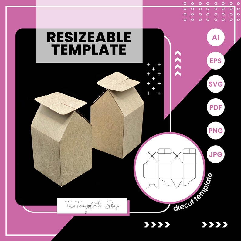 Shape House Box Template, Gift Box Template, Candy Box Template ...