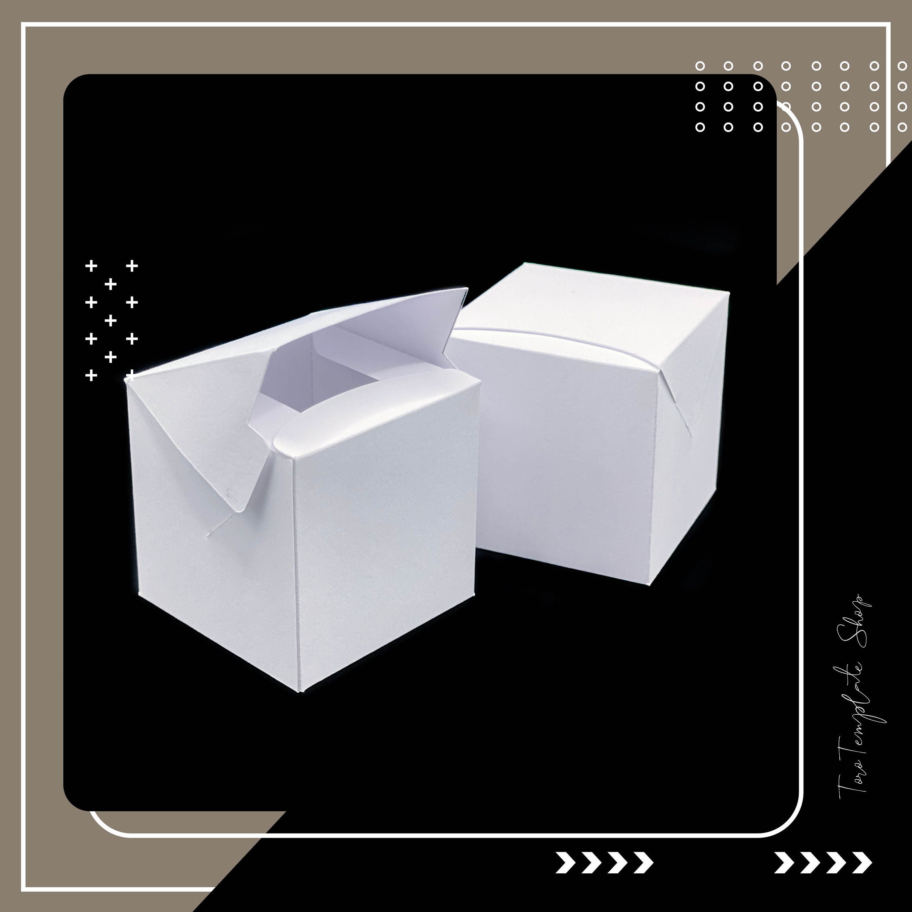 Square Box Template, Gift Box Template, Candy Box Template, Resizeable ...