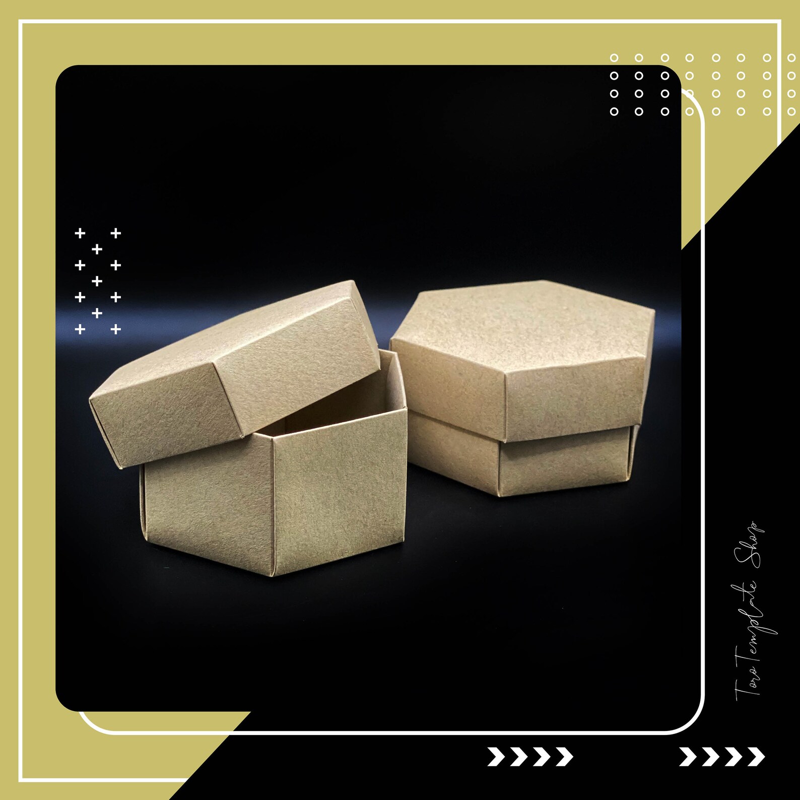 Hexagon Box With Lid Template, Cookies Box Template, Gift Box Template ...