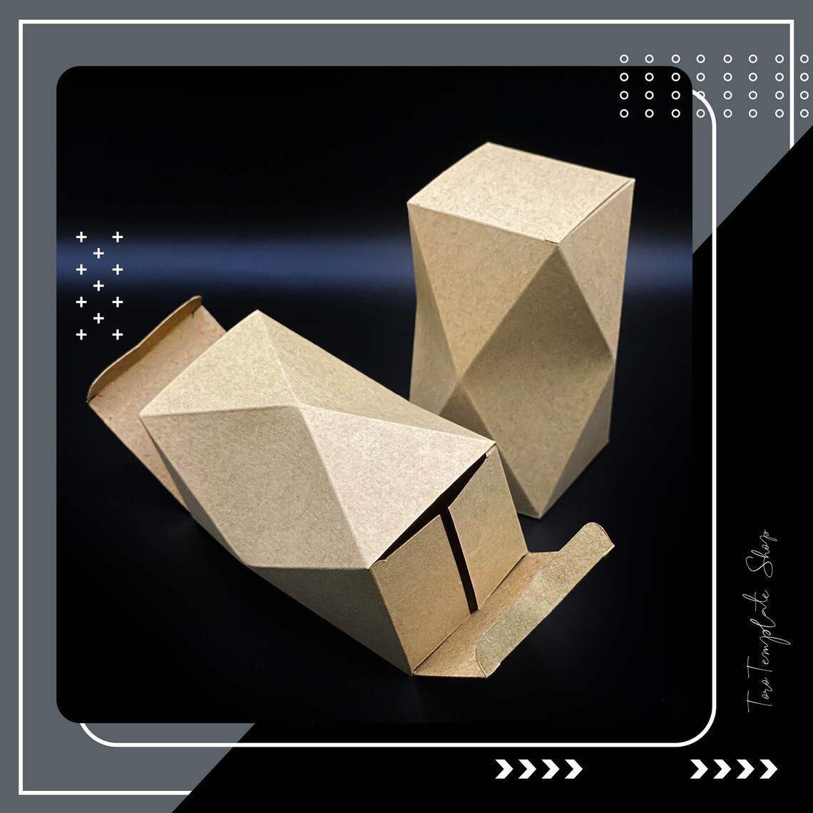 Crystal Shape Box Template, Cookies Box Template, Gift Box Template ...