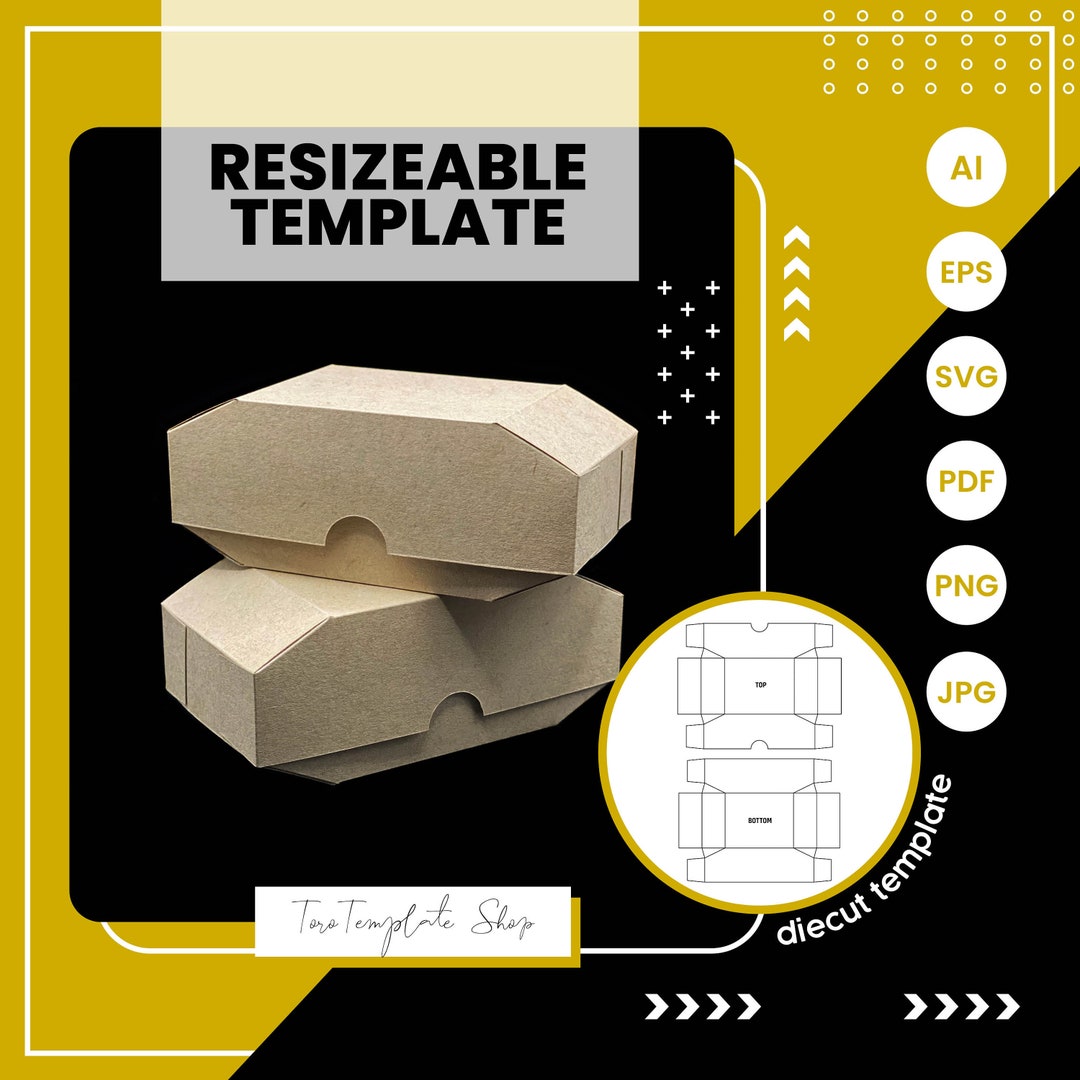 Box With Lid Template, Gift Box Template, Candy Box Template, Cookies ...