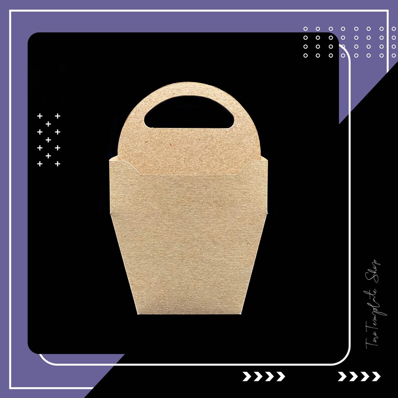 Basket Box With Handle Template, Gift Box Template, Candy Box Template ...