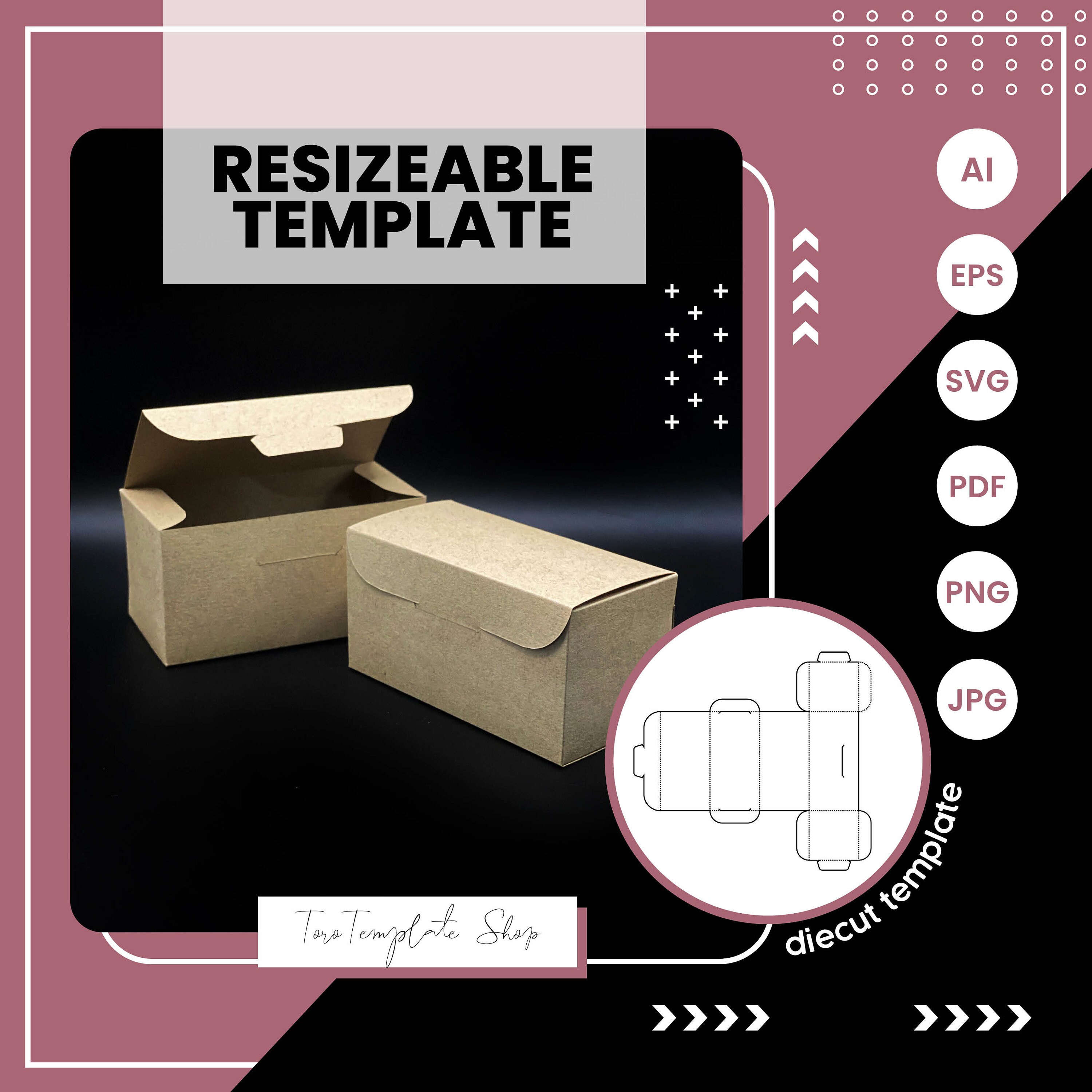 Rectangle Box Template, Cookies Box Template, Gift Box Template, Candy ...
