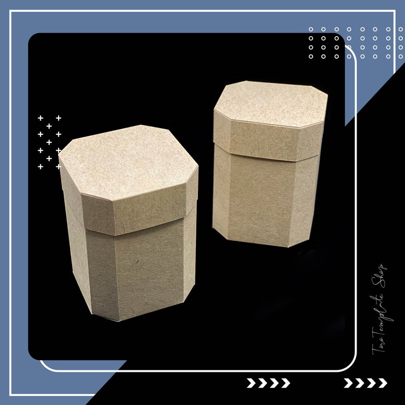Octagon Box With Lid Template, Gift Box Template, Candy Box Template ...