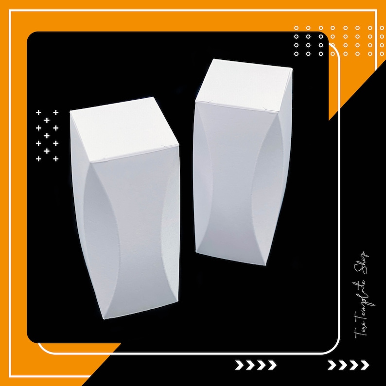 Curved Box Template, Gift Box Template, Candy Box Template, Resizeable ...