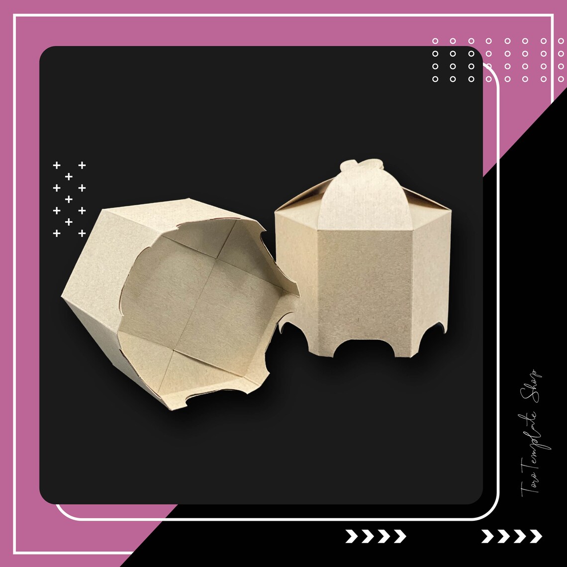Hexagon Box Template, Box With Stand Template, Gift Box Template, Candy ...