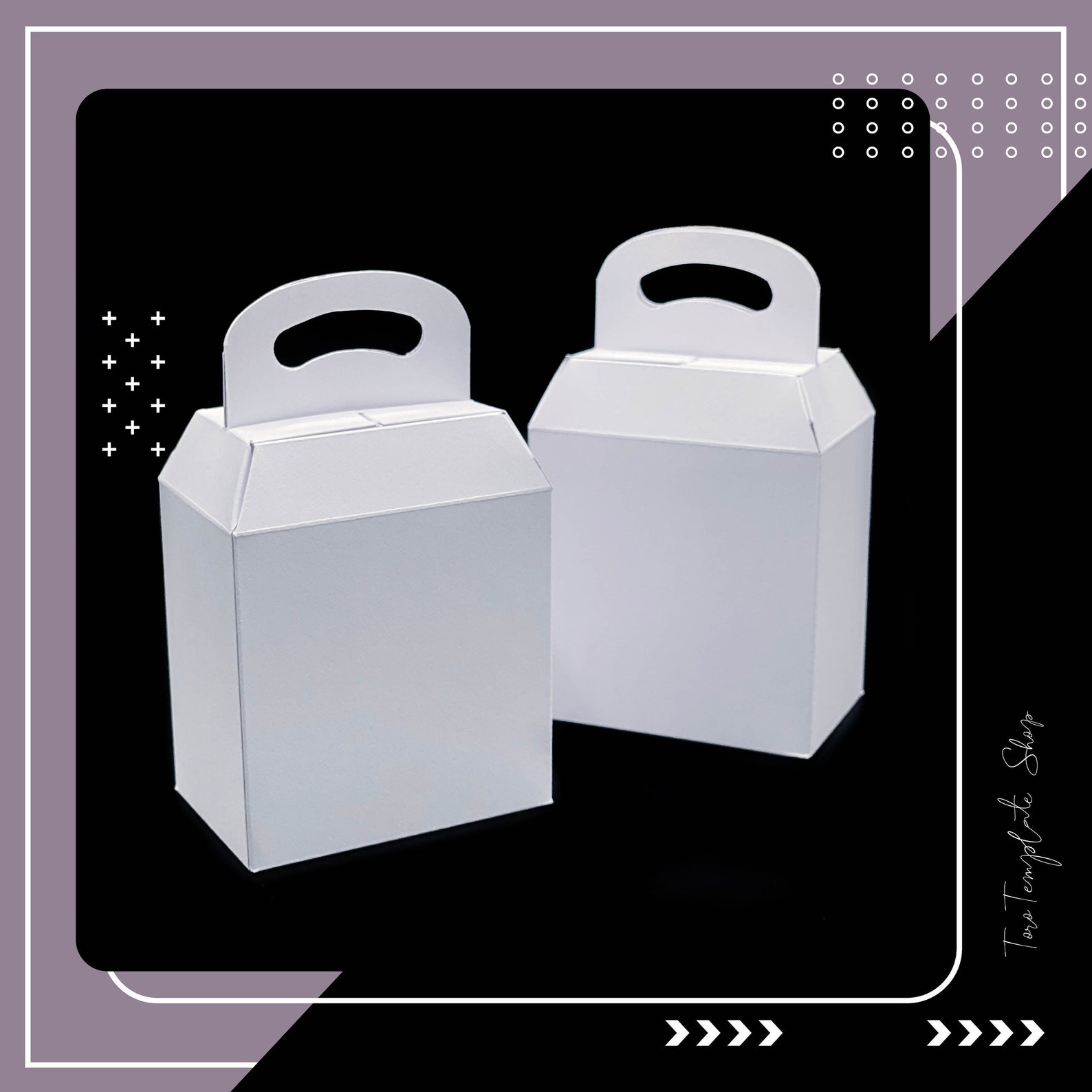 Box With Handle Template, Gift Box Template, Candy Box Template ...