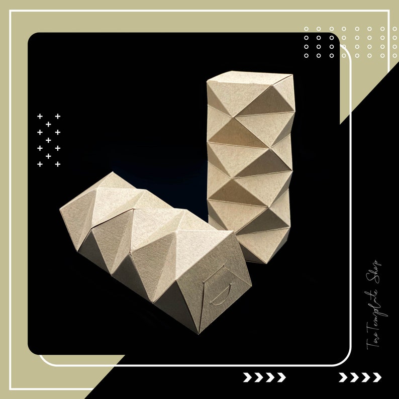 Zigzag Box Template, Gift Box Template, Candy Box Template, Resizeable ...