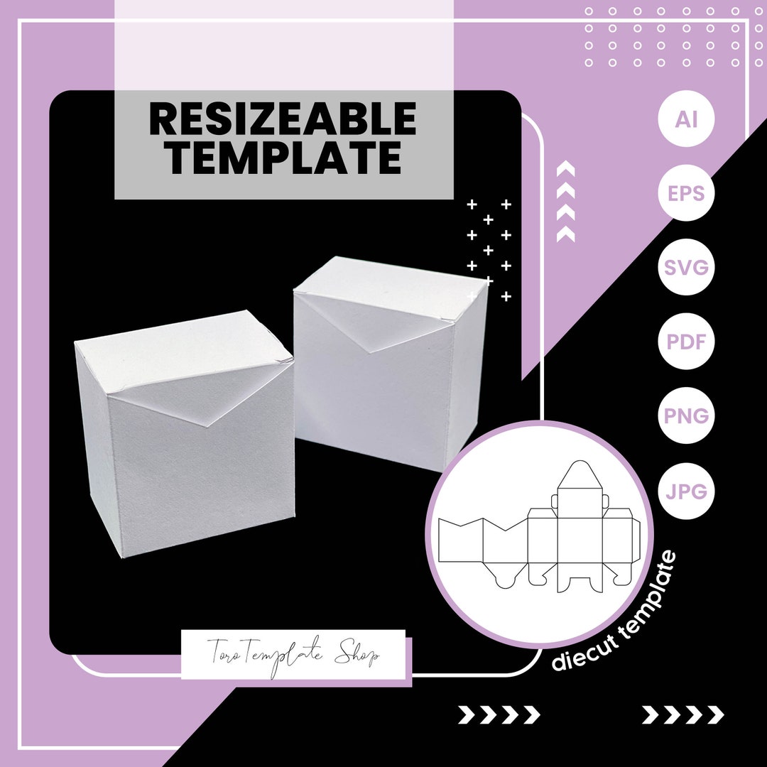 V Closure Box Template, Gift Box Template, Candy Box Template, Jewelry ...
