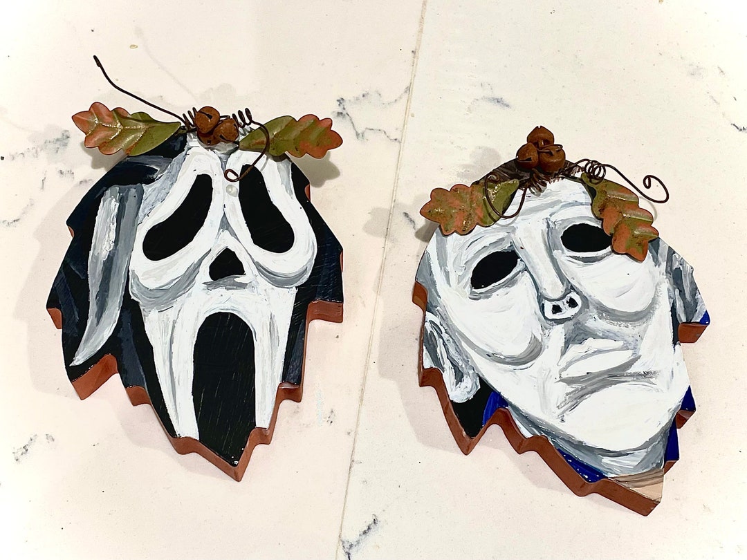 Ghostface Michael Myers Leaf Shape Drink Coaster Fall Horror Scream - Etsy