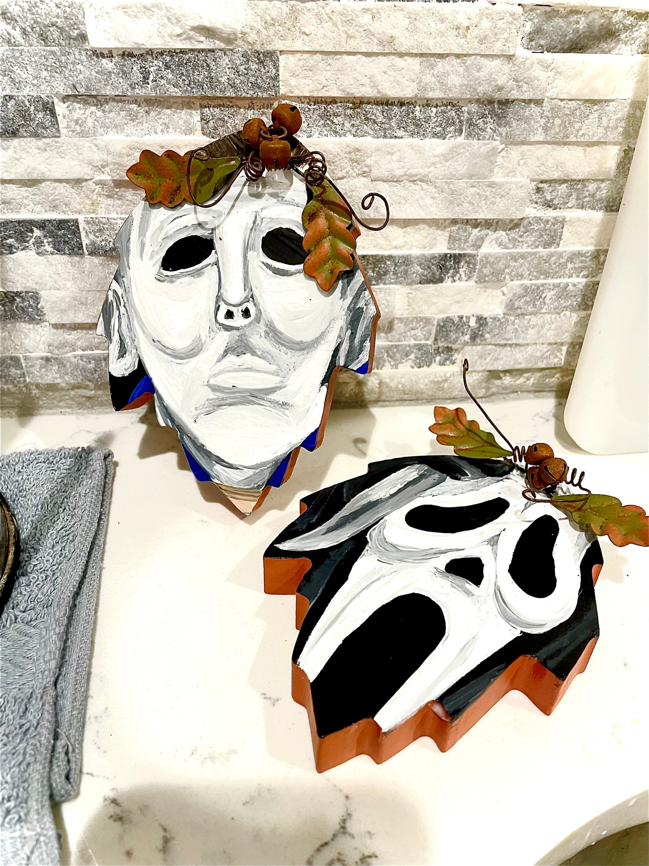 Ghostface Michael Myers Leaf Shape Drink Coaster Fall Horror Scream - Etsy