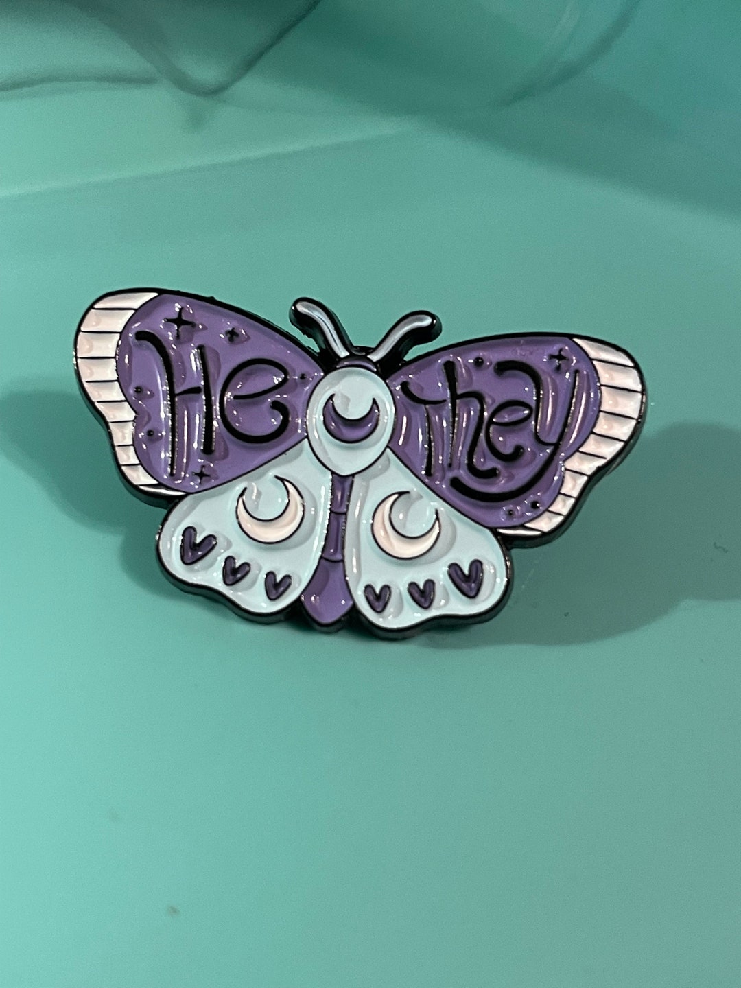 LGBT Gender Pronouns Pin Moth Butterfly - Etsy