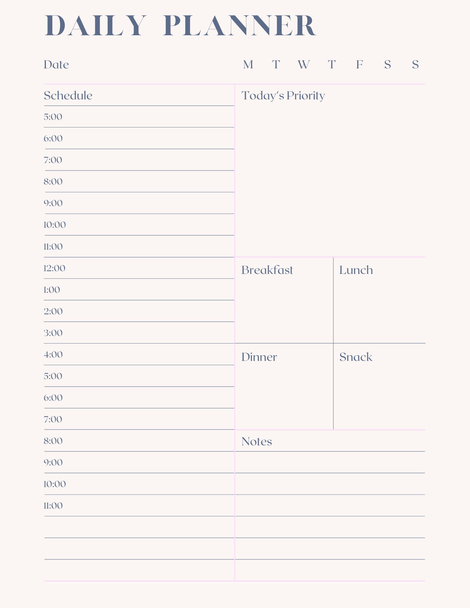 Time Blocking Daily Planner - Etsy