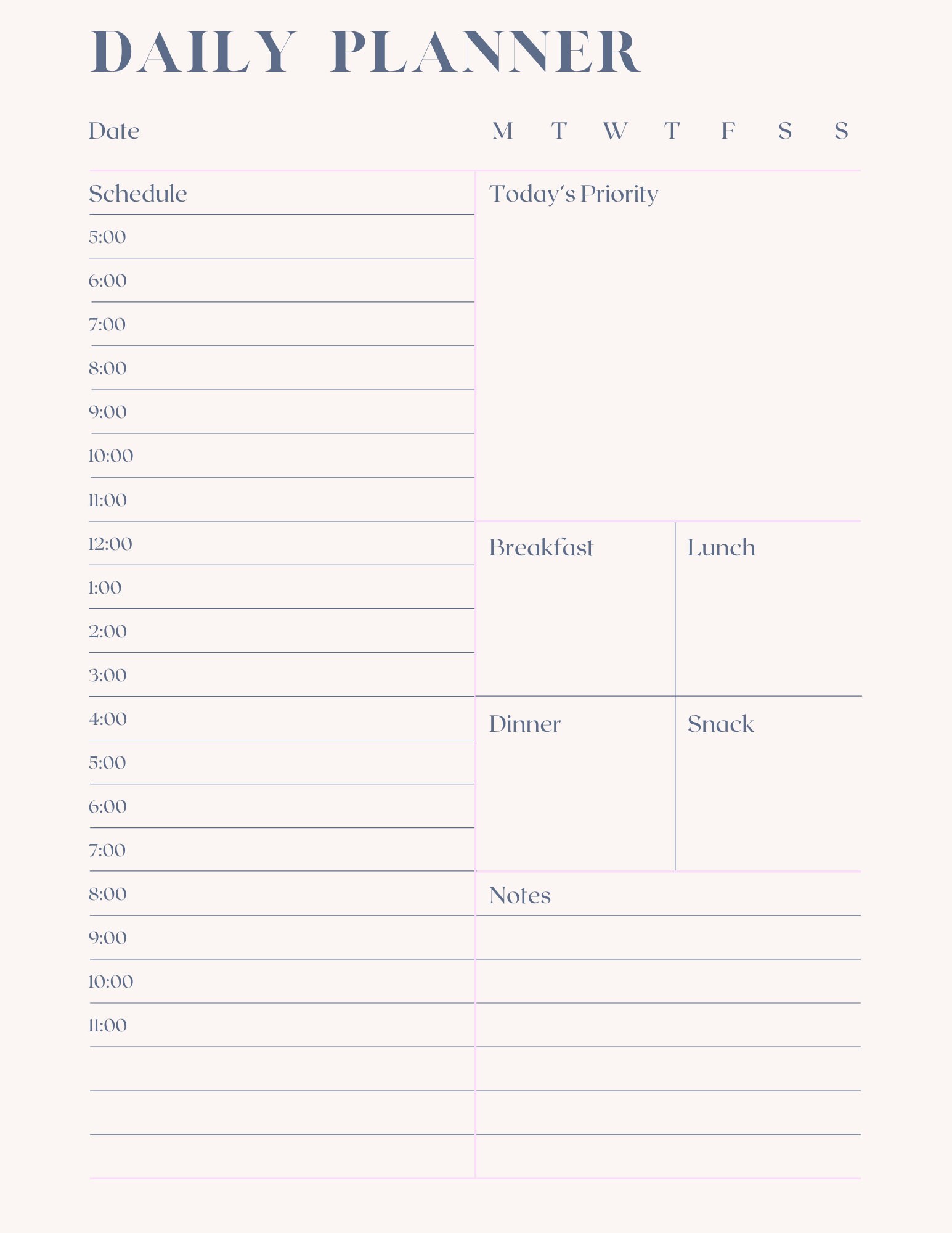 Time Blocking Daily Planner - Etsy