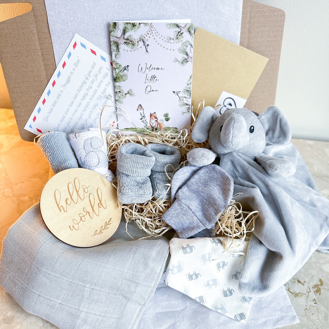 Baby Gift Hamper | Elephant Baby Gift | Unisex Baby Gift | Neutral Baby ...