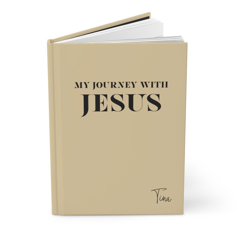My Journey With Jesus Personalized Name Hardcover Journal Matte | Cream ...