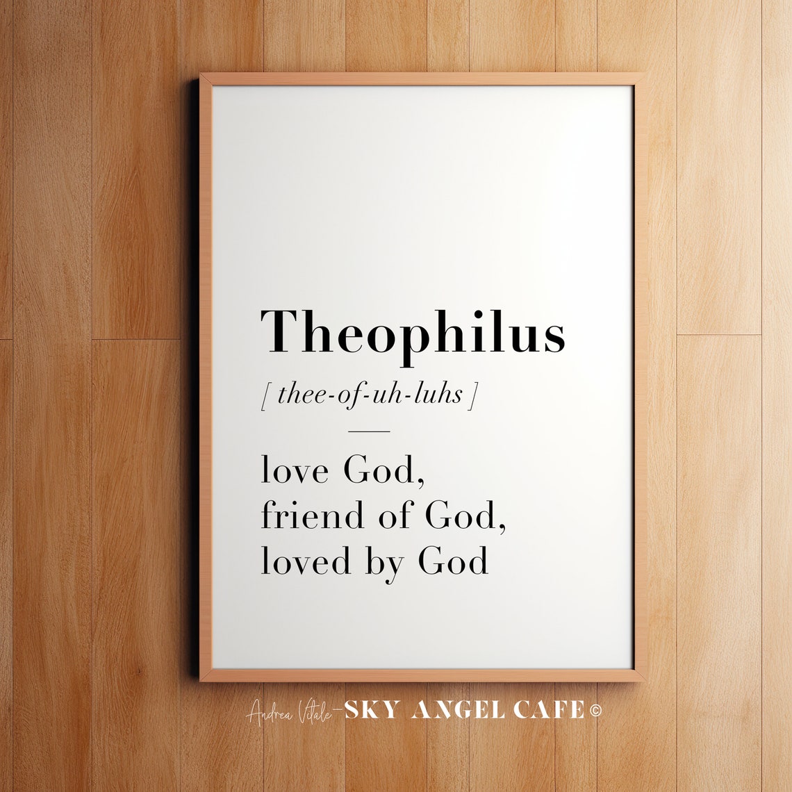 Theophilus Definition Print: Christian Nursery Decor (digital Download ...