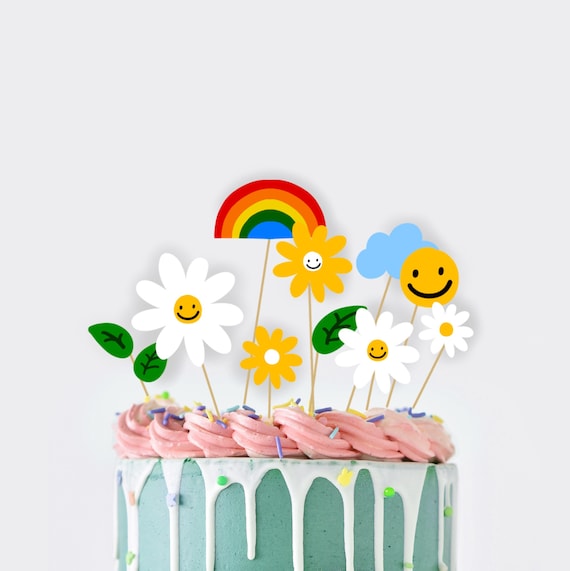 Printable Flower Toppersprintable Cake Toppers | Etsy