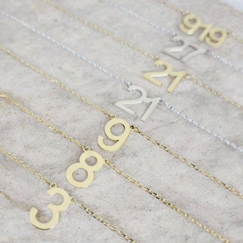 Number Necklace - Etsy