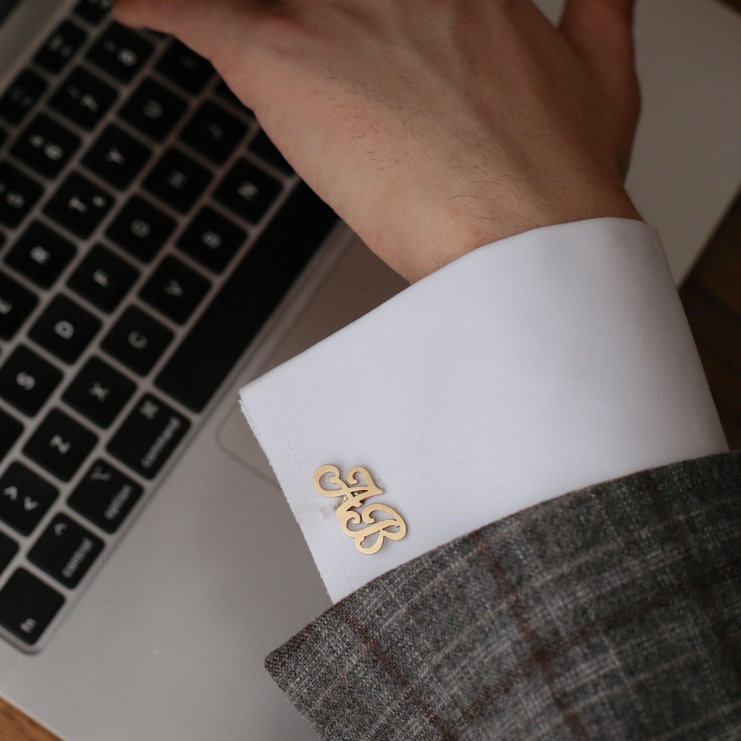 Personalized Initial Cuff Links: Sterling Silver Groomsmen Gift - Etsy