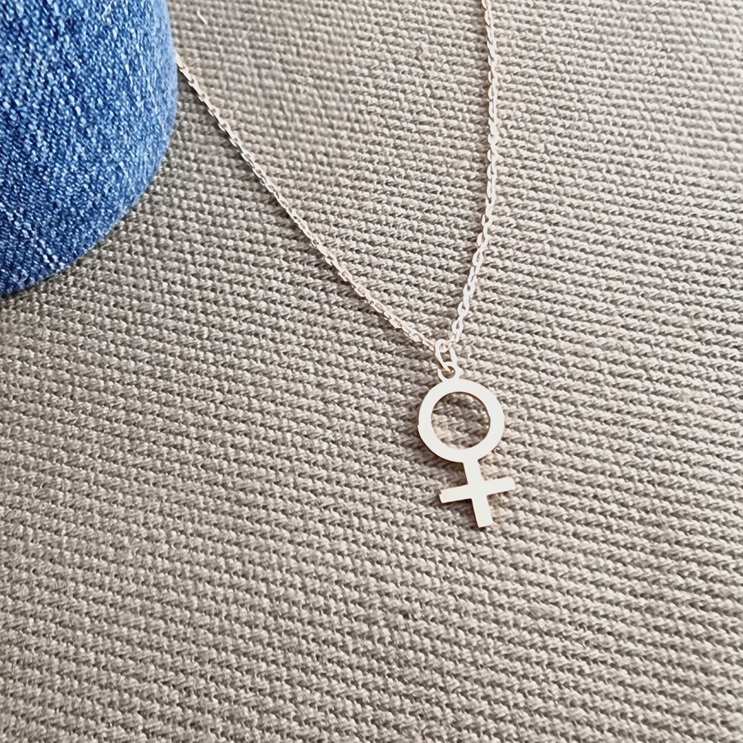 Sterling Silver Female Symbol Necklace: Venus Heart LGBT Gift - Etsy