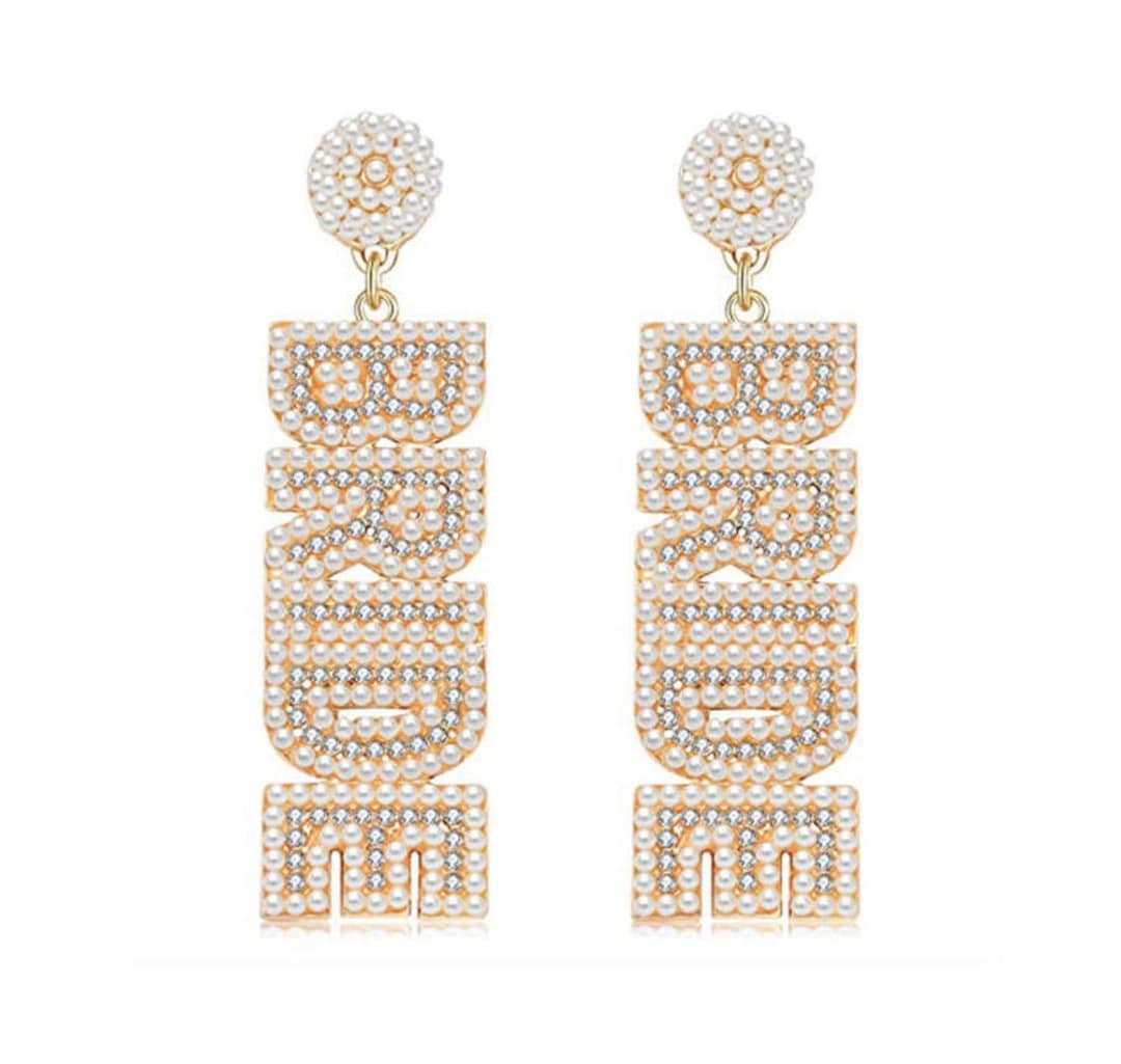 Bride Drop Rhinestone Seed Bead Wedding Earrings - Etsy