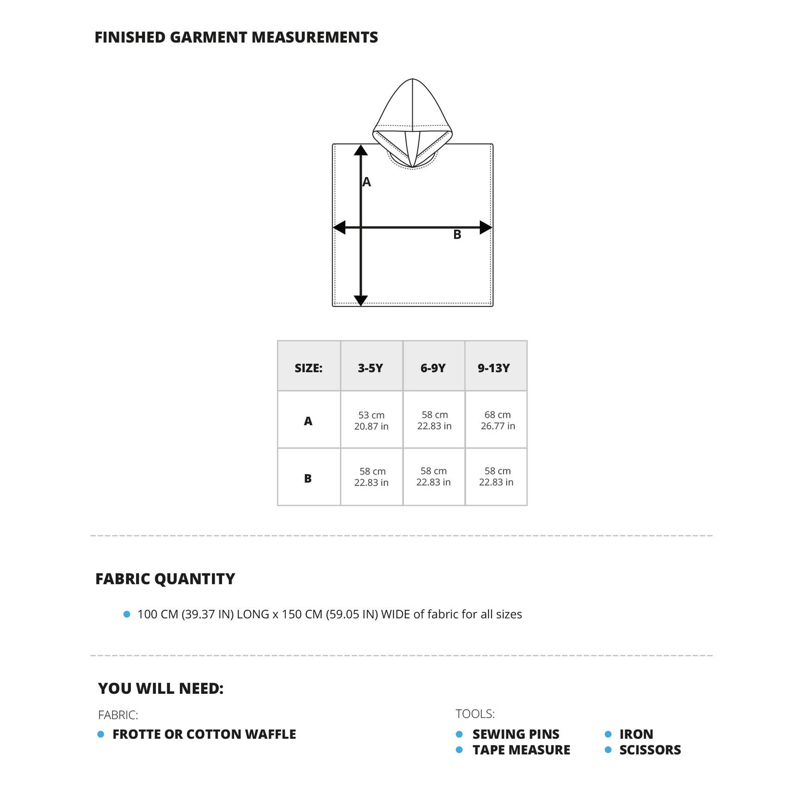 Hooded Poncho Towel Sewing Pattern PDF Instant Download - Etsy