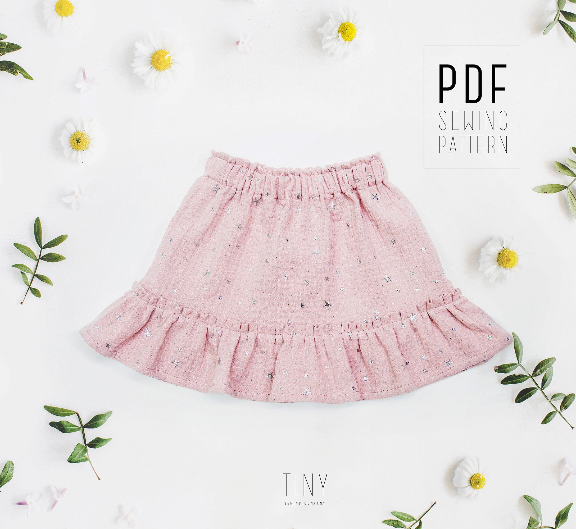 Girl Skirt Sewing Pattern, PDF Instant Download, Photo Sewing Tutorial ...