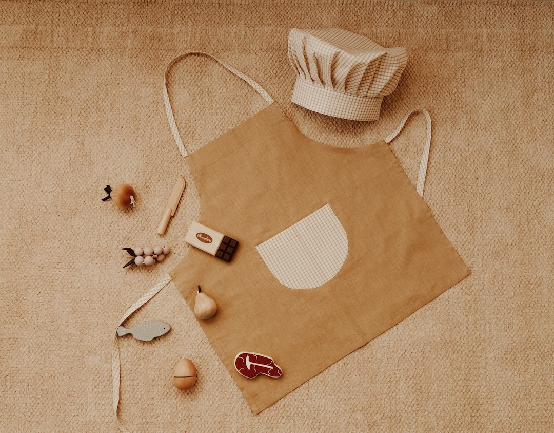 Kids Apron & Chef Hat Sewing Pattern, Easy Level, PDF Sewing Guide ...