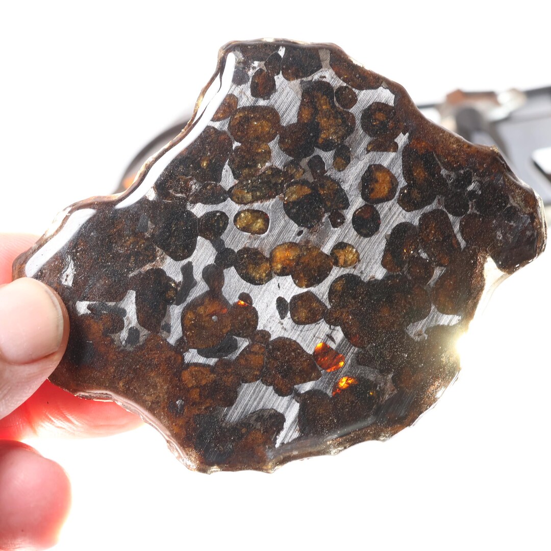 Pallasite Meteorite Slice, 61g Kenyan Meteorite Slice, From Kenya ...