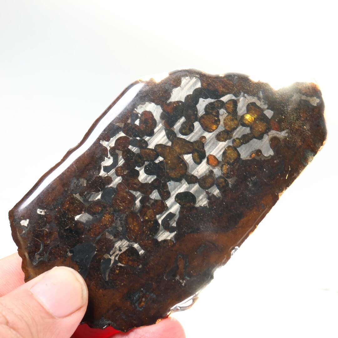 Pallasite Meteorite Slice, 79g Kenyan Meteorite Slice, From Kenya ...