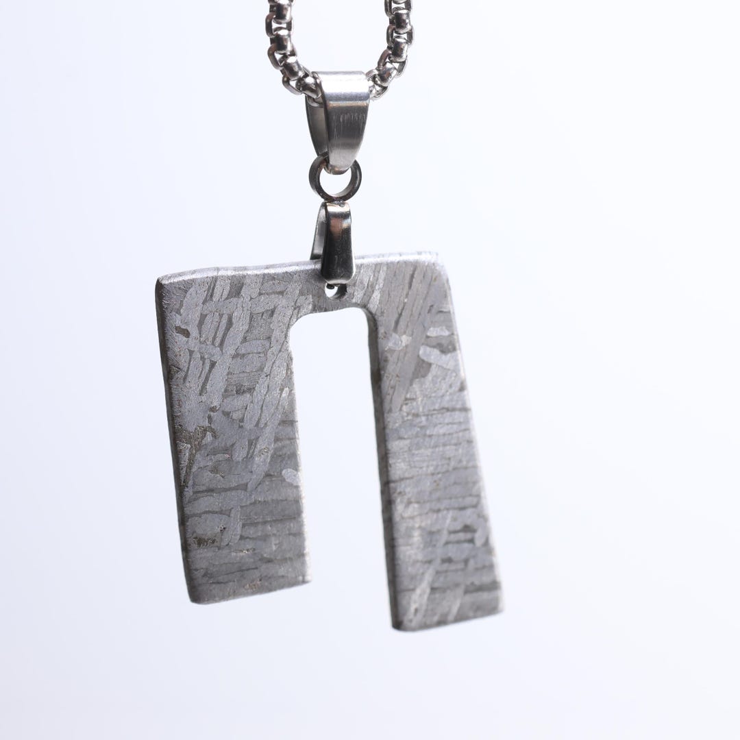 Natural Meteorite Carved Rectangular Pendant, Space Gift, Meteorite ...