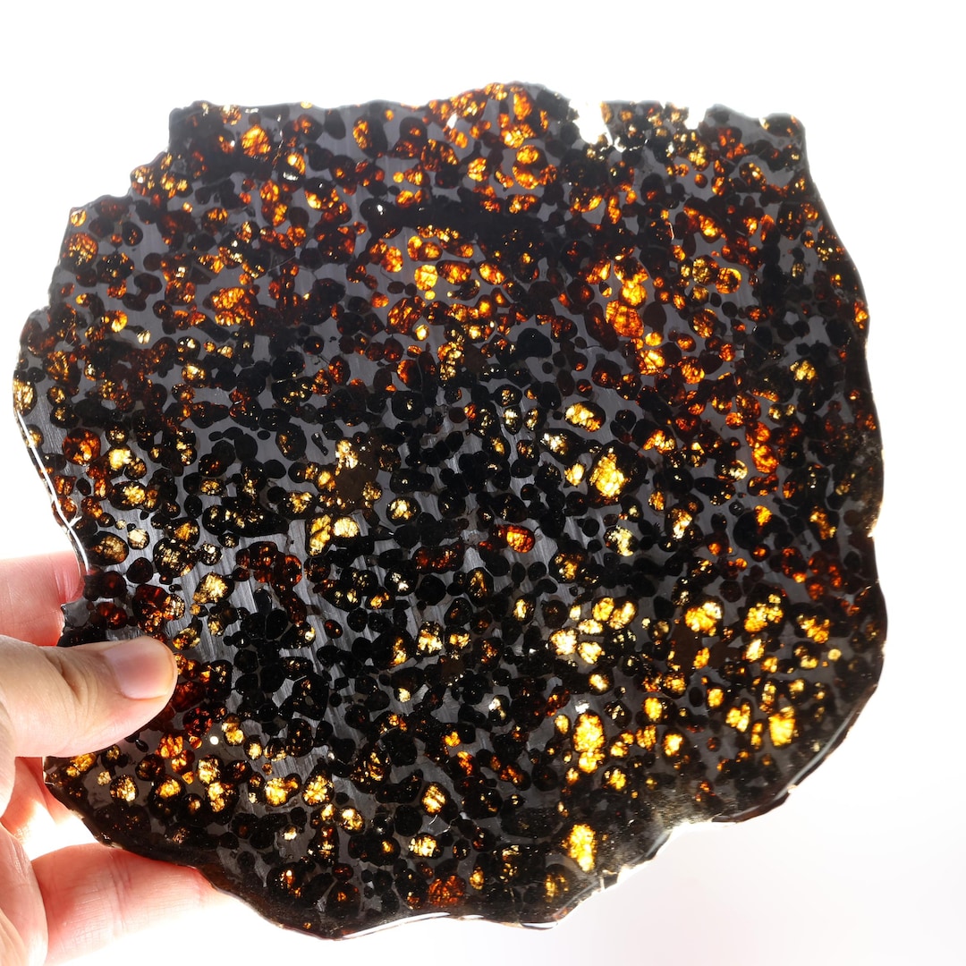 Pallasite Meteorite Slice, 282g Kenyan Meteorite Slice, From Kenya ...