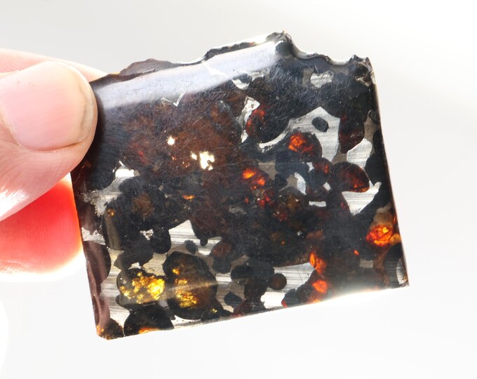 Pallasite Meteorite Slice, 16.5g Kenyan Meteorite Slice, From Kenya ...