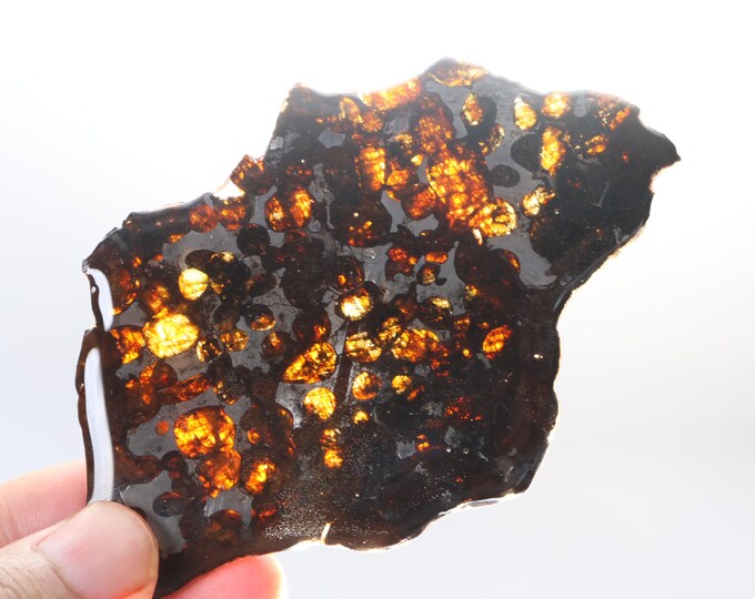 Pallasite Meteorite Slice, 24g Kenyan Meteorite Slice, From Kenya ...