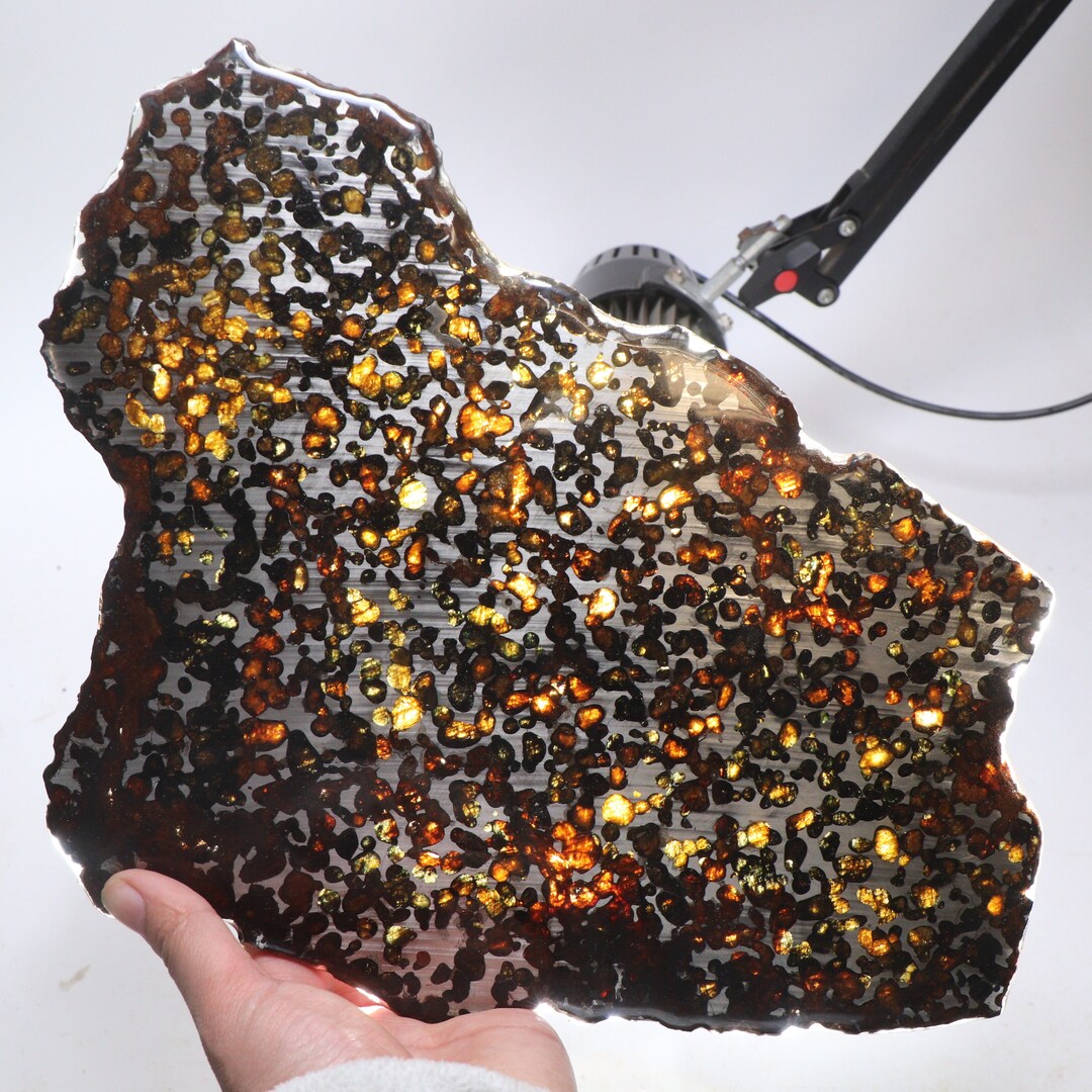 Pallasite Meteorite Slice, 463g Kenyan Meteorite Slice, From Kenya ...