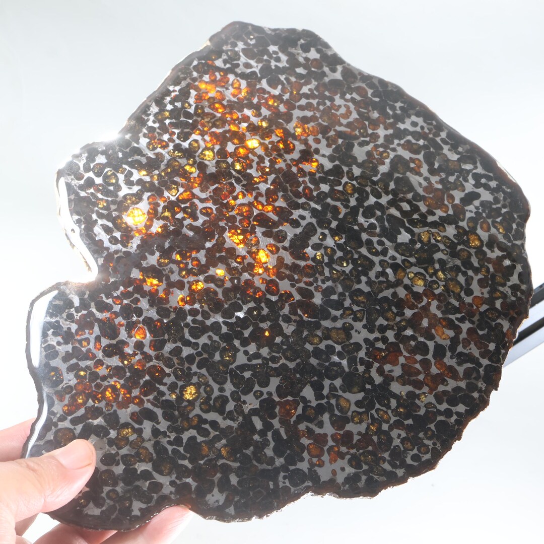 Pallasite Meteorite Slice, 458g Kenyan Meteorite Slice, From Kenya ...