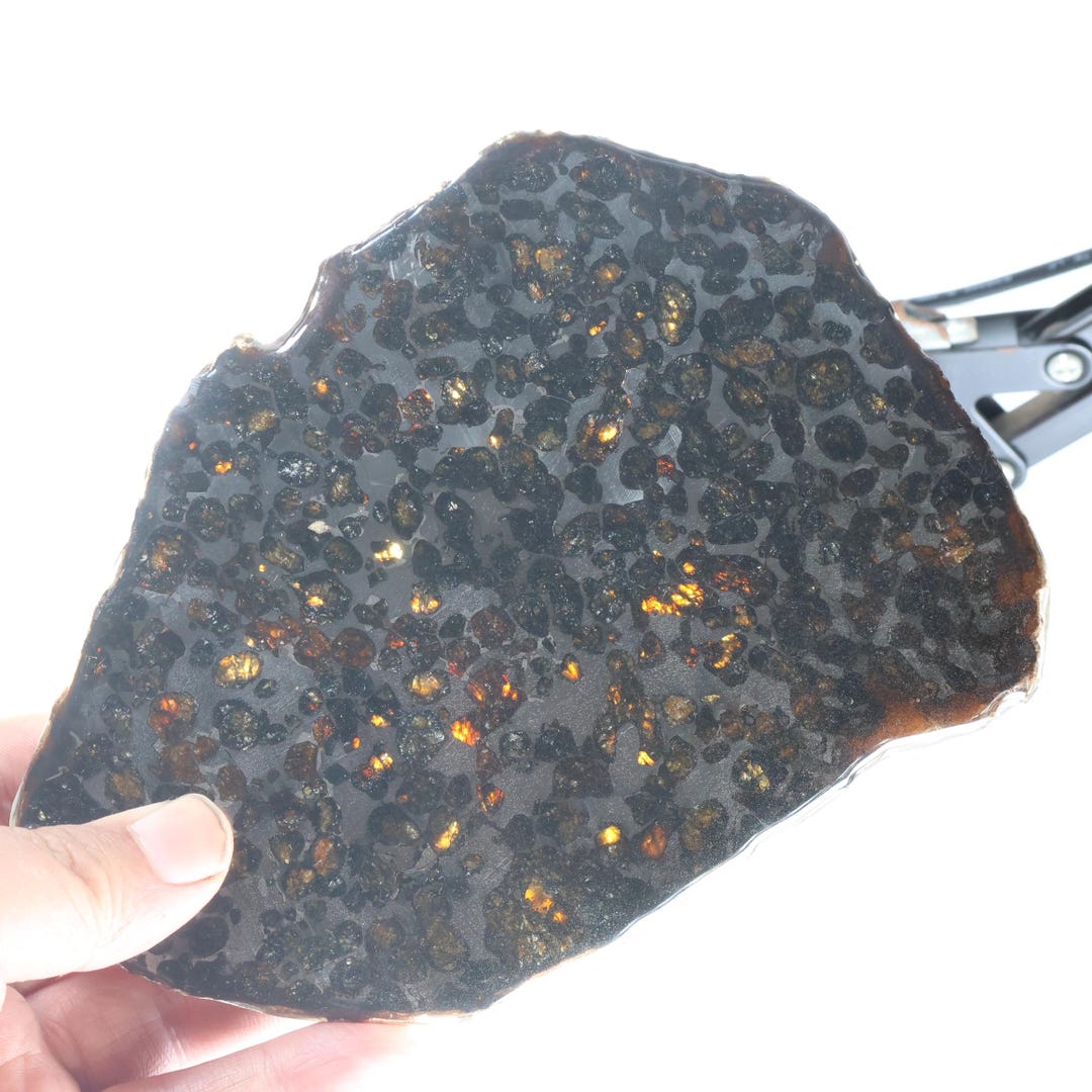 Pallasite Meteorite Slice, 215g Kenyan Meteorite Slice, From Kenya ...
