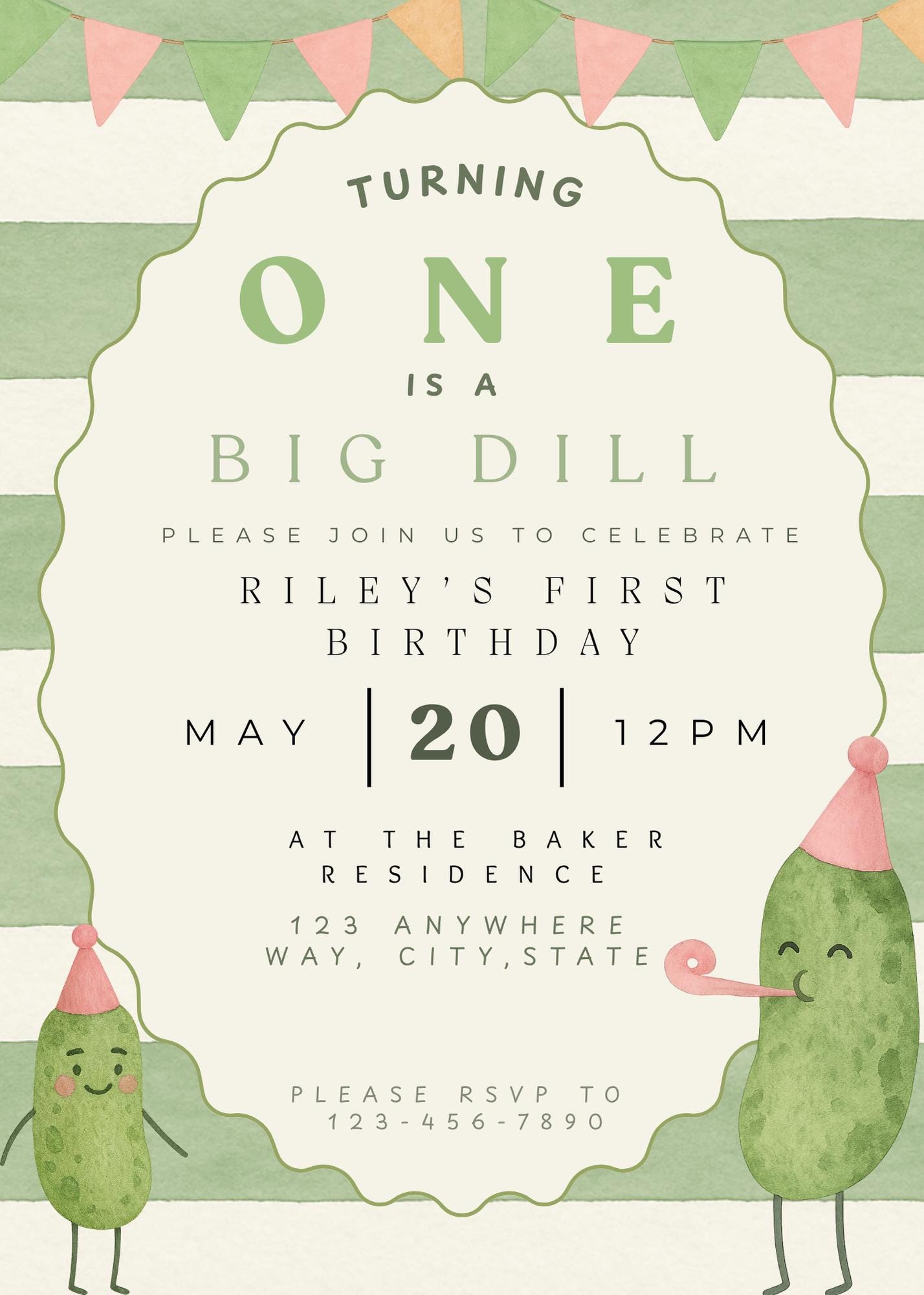 Pickle Party First Birthday Invitation - Etsy