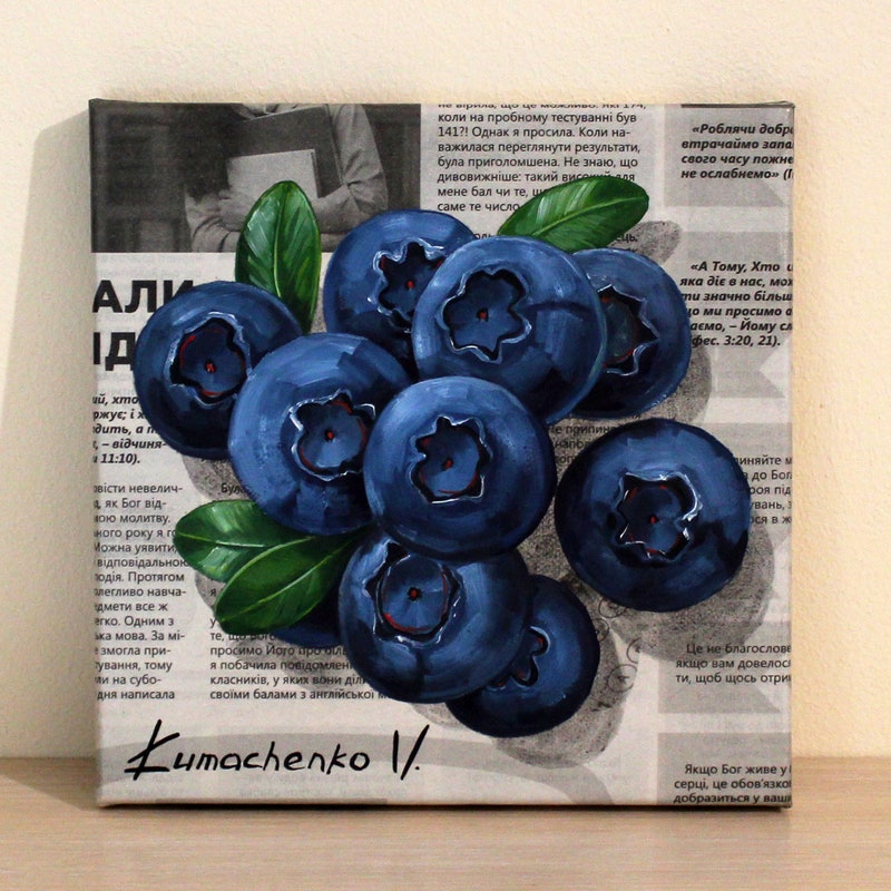 Blueberry Painting - Etsy