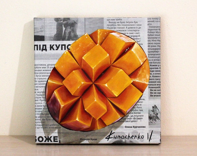 Mango Painting Mango Newspaper Art Exclusive Fruit Oil Painting ...